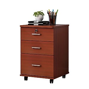 YUZDNM Wooden Desk Storage Box with Lockable Drawers - Solid Wood Desk Organizers - A4 Office Supplies/Receipt File Organizer, Flat File Cabinet (Color : Brown)