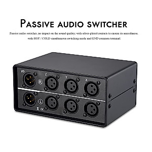 Nobsound 3-IN-1-OUT XLR Audio Switch ; Balanced Audio Converter ; 3-Way Stereo Passive Audio Selector Switcher (MC103 Pro 3-in)