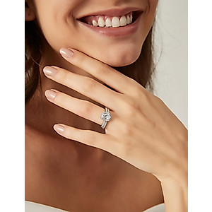 EAMTI 1.5CT 925 Sterling Silver Cubic Zirconia Bridal Rings Sets Oval Cut CZ Engagement Rings Wedding Band For Women Size 7