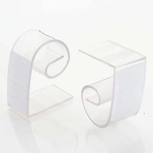 TABLECLOTHSFACTORY 12 PCS Adjustable Clear Plastic Large Table Skirt Clips for Kitchen Dining Catering Wedding Party Decorations - 1.2"