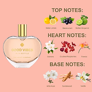 THE HEART COMPANY | Good Vibes in a bottle | Vegan Gourmand Perfume for women | Fruity Women's Eau de Parfum | Sweet Fragrance 75ml - 2.5 fl oz.
