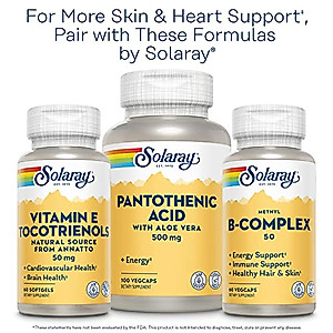 Solaray Bio Vitamin E with Selenium, Vitamin E 400 IU Softgels Plus Selenium 100 mcg, Antioxidants Supplement for Healthy Skin and Heart Support, High Absorption, Lab Verified, 60-Day Guarantee, 60 Servings, 120 Softgels