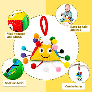 Sensory Toys for Toddlers 1-3 Fine Motor Skills,Developmental Montessori Toys for Babies Activity,Upgraded Pull String Interactive Toys for Boys Girls Birthday Travel Gift,Baby Infant Toys 6-12 Months