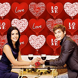 Yoiemivy 6 x 13 Ft Wedding Decorations Red Heart Garage Door Banner Large Anniversary Party Decor Banner for Photo Studio Props Bridal Shower Engagement Engaged Ceremony Decorations