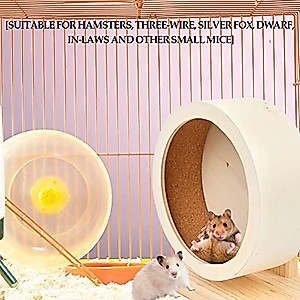 SB Goods Wooden Hamster Exercise Wheel, Silent Wooden Small Pets Exercise Wheel Silent Hamster Running Wheel for Hamsters Gerbil Mice Guinea Pigs and Other Small Pets