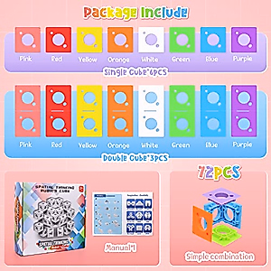 DELEE 3D Building Blocks, 72PCS Building Cubes for Kids, STEM Preschool Educational Construction Toys for Toddler, Montessori Sensory Blocks Toy for Boys Girls 3 4 5 6 7 8 Year Old Birthday Gift