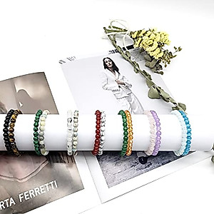 SROBENZ 14Pcs Gemstone 6mm Semi Precious Round Beaded Bracelet Set For Women Men Girl Crystal Healing Stretch Stone Bead Energy Bracelets Jewelry