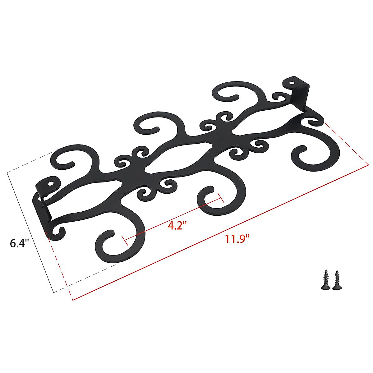 GeLive 4 Hook Under Cabinet Wine Glass Holder Stemware Rack Wine Glass Hanger Space Saver Storage Organizer for Kitchen and Bar Butterfly Shape (Black)