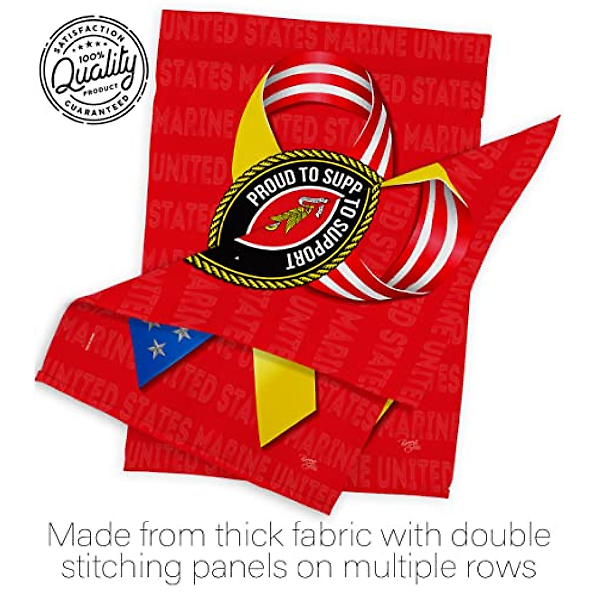 Breeze Decor Support Marine Troops Garden House Flag Set Armed Forces Corps USMC Semper Fi United State American Military Veteran Retire Official Banner Small Yard Gift Double-Sided, Made in USA