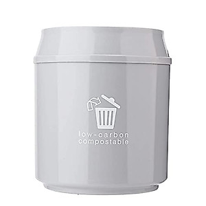 Mini Desktop Trash Can Storage Tube Push Creative Trash Can Kitchen Small Trash Bathroom Trash Blue(Gray)