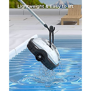 Upgraded - WYBOT Cordless Pool Vacuum, Robotic Pool Cleaner with Large Battery Up to 100Mins Runtime, Strong Suction, Pool Vacuum Robot for Above Ground Flat Bottomed Pools Up to 861 Sq.Ft-White