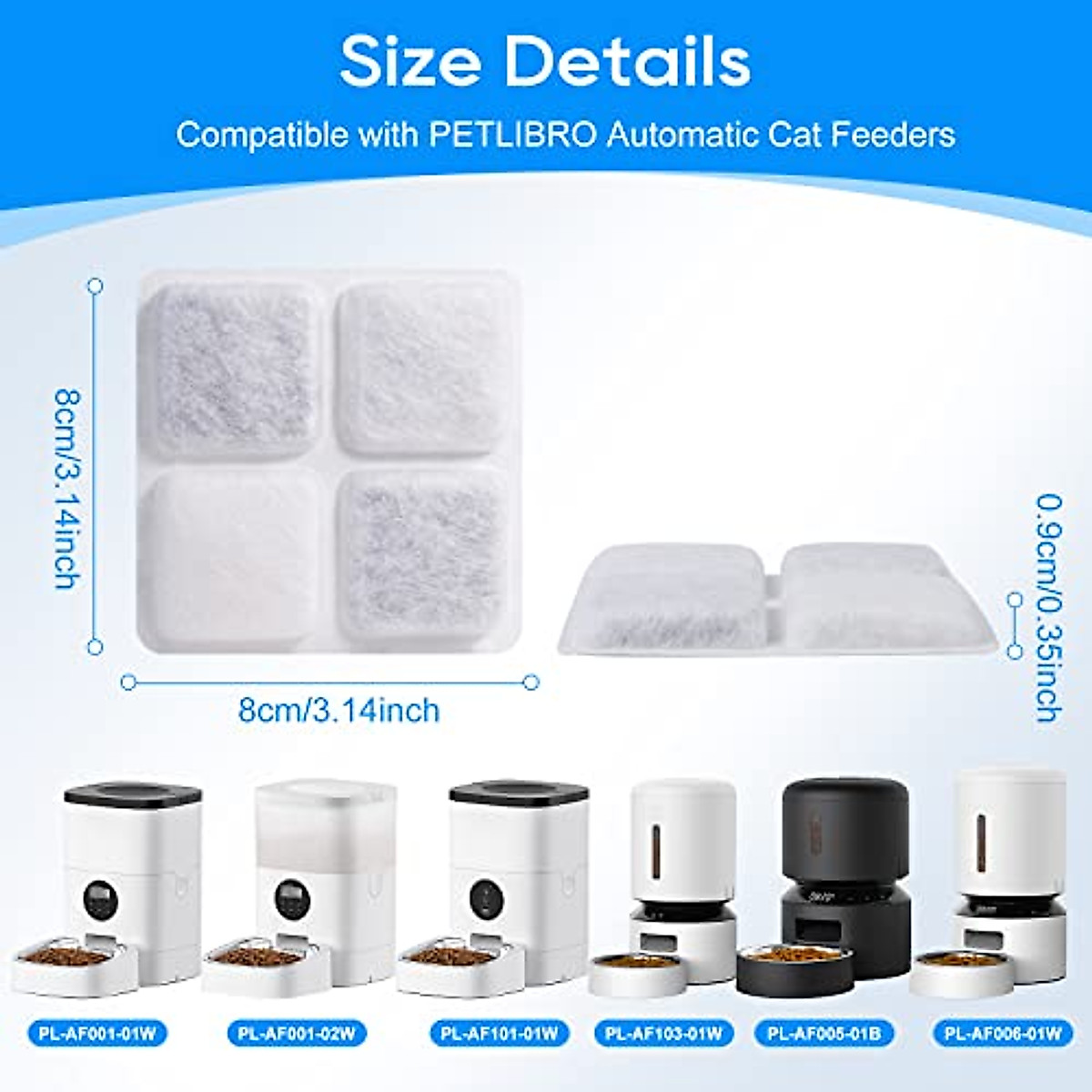 MyfatBOSS Pet Food Desiccant Bag Compatible with Petlibro Automatic Cat dog Feeders, 8 Pack Upgrade Desiccant Packets Keep Pet Food Dry and Fresh for Pet Feeder PLAF001,PLAF002,PLAF101,PLAF005,PLAF006