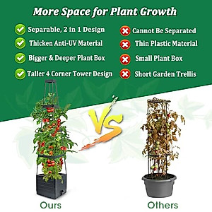 MQFORU 2Pack Tomato Planter Boxes with Trellis, 57" Self-Watering Tomato Planter for Climbing Vegetable and Plants, Raised Tomato Planter Boxes for Indoor Outdoor Patio Greenhouse Gardening