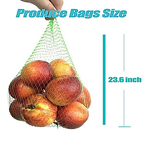 STAYWILD 100PCS Cooking Seafood Boil Bags,23.6 Inch Reusable Mesh Produce Bags for Vegetables Fruit | Green Eco Plastic Grocery Onion Bags | Boiling Bags for Crab Shellfish Crawfish