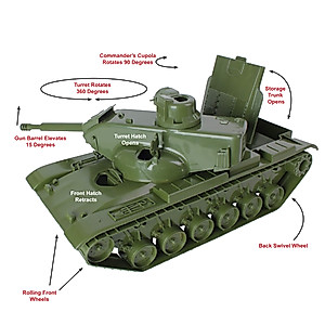 Tim Mee Dominator Big Tank for Action Figures - 22in Olive Green - Made in USA