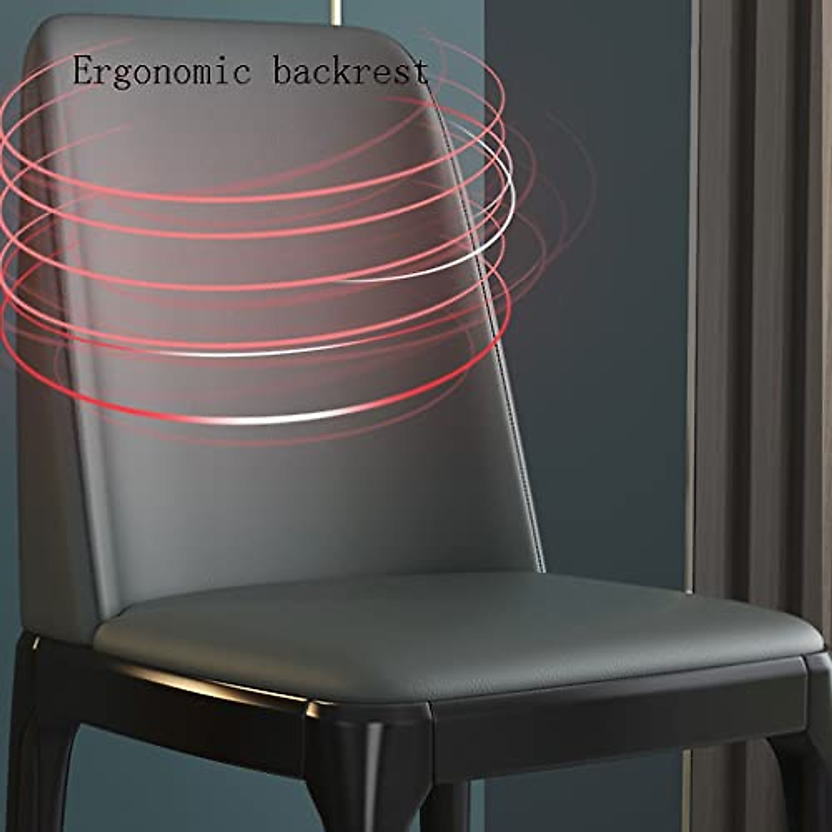 RILOOP Dining Chairs,Modern Pu Leather High Back Padded Soft Seat with Wooden Legs for Home Restaurant/White/Black