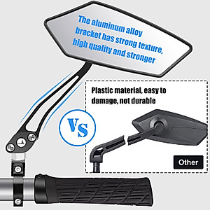 Diyife Bike Mirror 1 Pair, [Newest Version] HD Wide Angle Large Handlebar Rearview Mirror, Blast-Resistant 360°Adjustable Bicycle Rear View Mirror Accessories for Ebike Mountain Road Bike Scooter