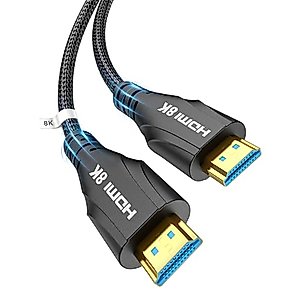 Cratree HDMI Cables 15FT Long - 8K Ultra High Speed HDMI Cable,48Gbps HDMI Braided Cord,8K 60hz,4K 120hz,eARC,HDCP 2.2&2.3 - Compatible for HDTV/PS5/Xbox