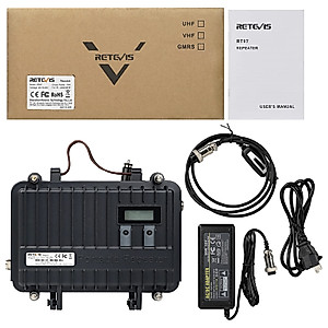 Retevis RT97 GMRS Repeater, Full Duplex Portable Radio Repeater with LCD Screen, High Power Mini Compact Repeater for Camping Hunting(1 Pack)
