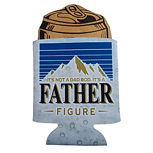 Funny Fathers Day Coozie Birthday Gift Beer Can Bottle Drink Cooler Hilarious Gag for Husband Dad Brother Uncle Grandpa Dad Bod Father Figure Daddy Gifts for Dads (1 Regular Can Cooler)
