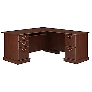 Bush Furniture Saratoga L Shaped Computer Desk in Harvest Cherry