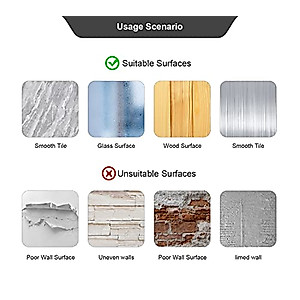 LADYMOON Adhesive Shower Curtain Rod Holder No Drilling,Set of 4,Curtain Rod Bracket Also Be Used of Shower Rods for Bathroom(Rod Not Included)