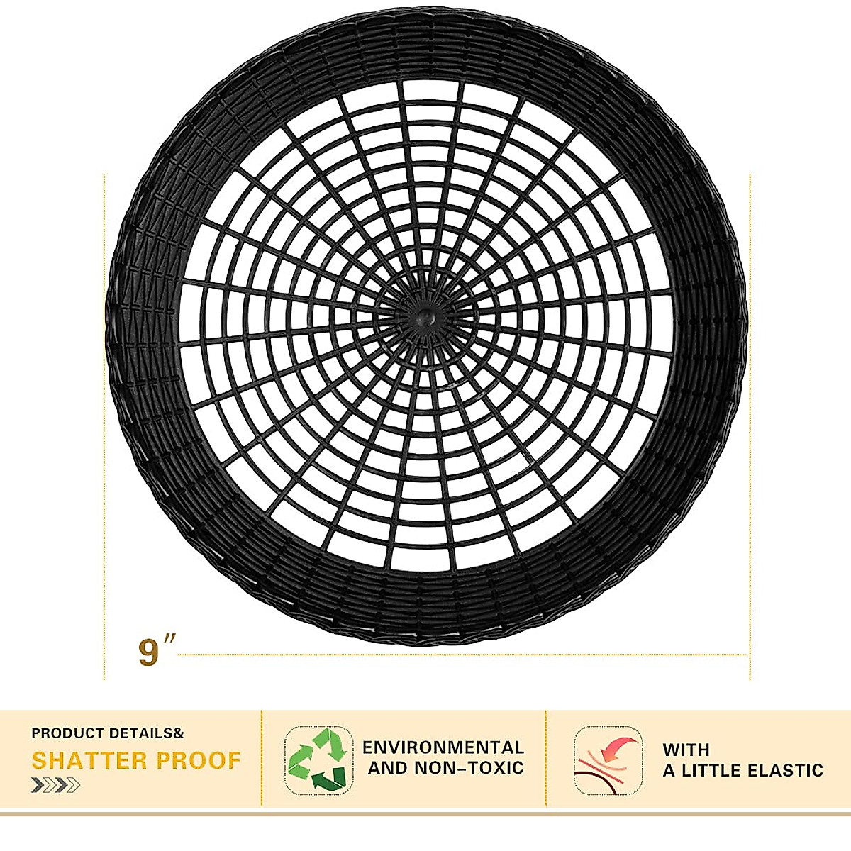 EBIGIC Paper Plate Holders , 8/12/24 Packs 9/10 Inch paper plate holders reusable Black Plastic Heavy Dutysupports for Picnic party dinner