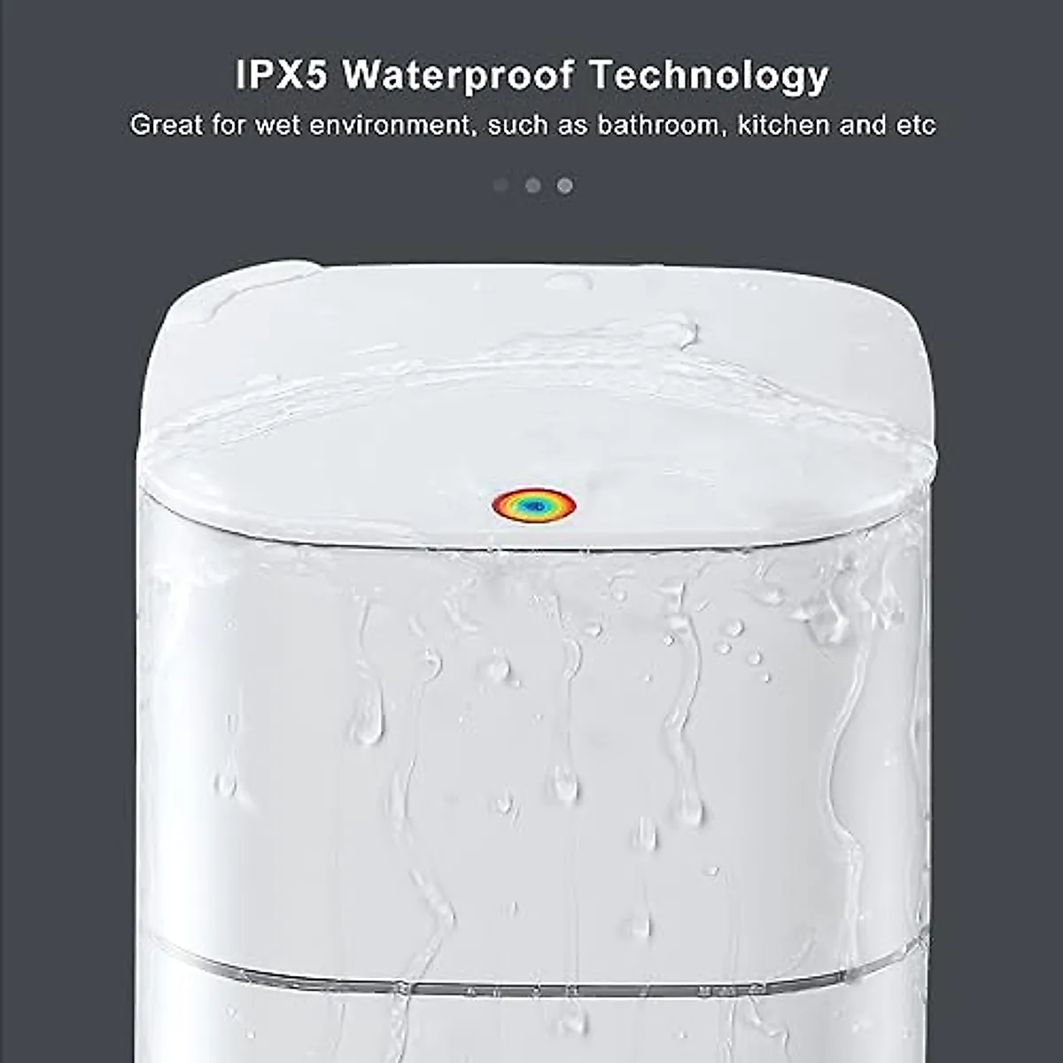 funest Bathroom Trash Can with Lids, 2.6 Gallon Small Plastic Garbage Cans with Press Pop-up Top Lid, Slim/Narrow Office Rubbish Can, Dog/Cat-Proof Trash Bin, Waterproof Wastebasket, White