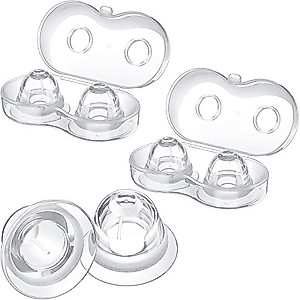 3 Pairs Silicone Nipple Suckers with Travel Case Nipple Pullers Nipple Everters for Inverted, Flat and Small Nipples Breastfeeding