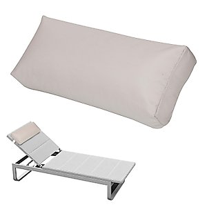 Rasugarlary Headrest Pillow for Pool Chaise Lounge, Pool Lounge Pillows Outdoor with Elastic Band for Recliner and Pool Patio Chairs, Head Neck Support Pillow (Linen, 22x8x4)