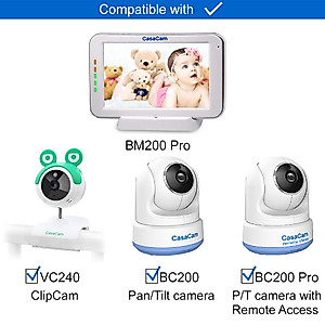 CasaCam Dual Mode Local & Remote View Baby Monitor with 5" Touchscreen and HD Pan & Tilt Camera, Secured Phone App, Two Way Audio, Lullabies, Nightlight, Night vision and Temperature Sensor. BM200 Pro