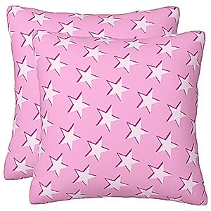 Pecfamly Pink Decor for Bedroom - Girls Room Decor - Pink Pillow Covers - Girls Bedroom Decor - Y2K Room Decor - Bedroom Decor for Teen Girls - Cute Stuff for Teen Girls (18"X18", Set of 2)　