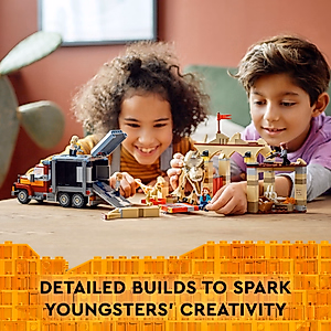 LEGO Jurassic World T. rex & Atrociraptor Dinosaur Breakout 76948 Dino Toy Set, Gift Toys for Kids Age 8 Plus with 4 Minifigures, Market and Truck, 2022 Movie Inspired