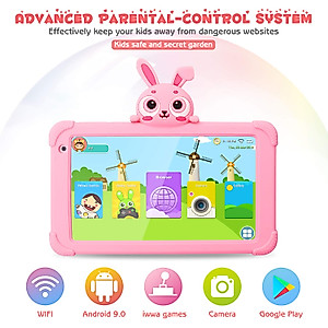 TOPELOTEK Kids Tablet Android Tablet for Kids 7 inch WiFi Toddler Tablet 32GB Quad Core Kids Tablets Support Bluetooth Camera Support Netflix YouTube Parental Control 4000mAh Boys Girls (Pink)