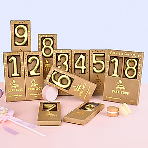 CAKE CODE 2.76 Inch Classical Gold 30 Number Birthday Candles, Gold Number Candles, Cake Number Candles, Party Celebration