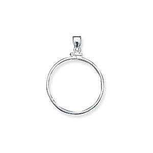 FJC Finejewelers Sterling Silver 30.5 X 2.1mm $0.50 Plain Coin Bezel Pendant Necklace Chain Included
