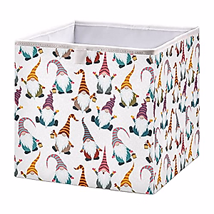 Bolaz Christmas Gnomes Seamless Closet Organizers Storage Cubes Storage Bins Shelf Baskets Containers for Home Kids Room Toys Office,Square
