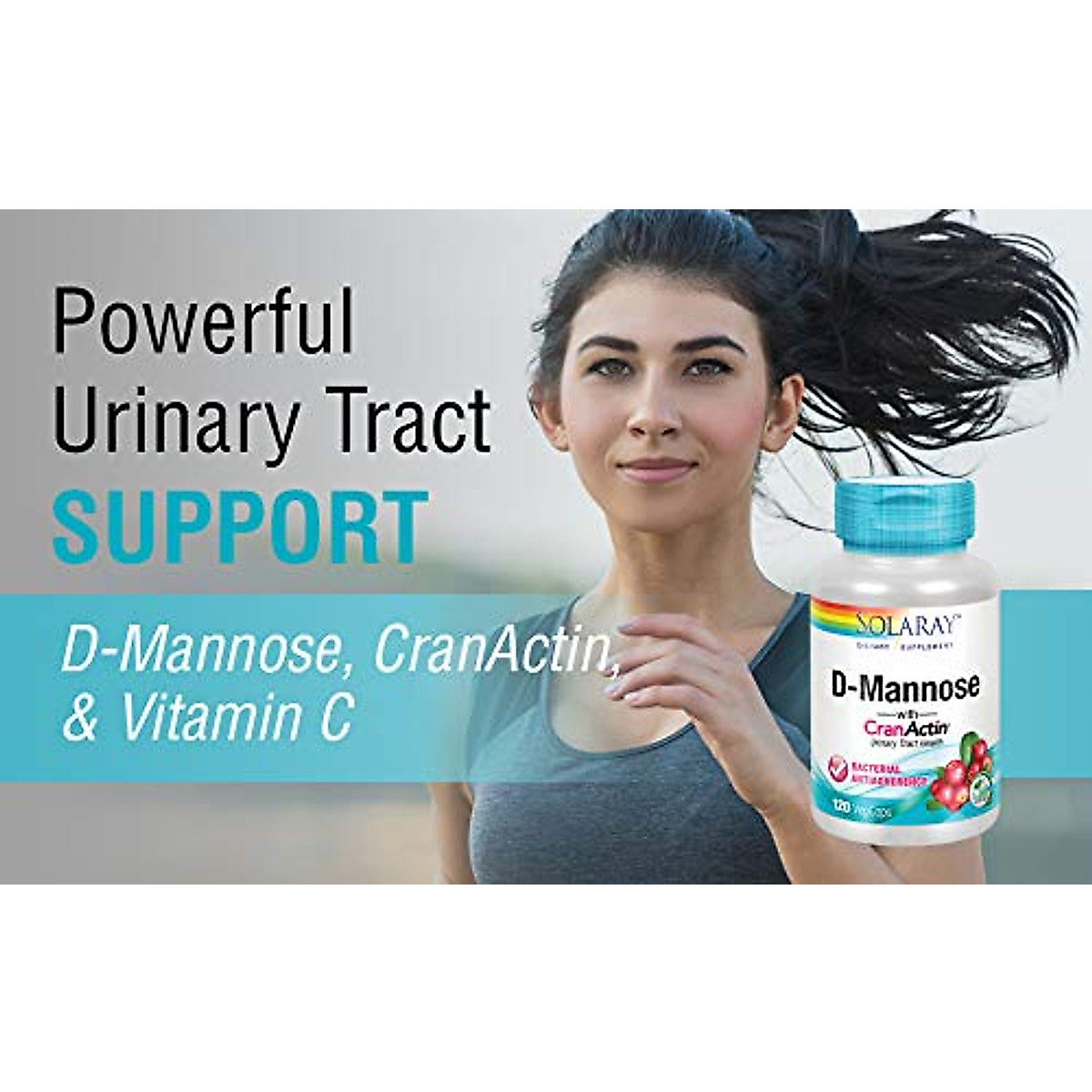 D-Mannose with CranActin Solaray 120 VCaps, Pack of 2