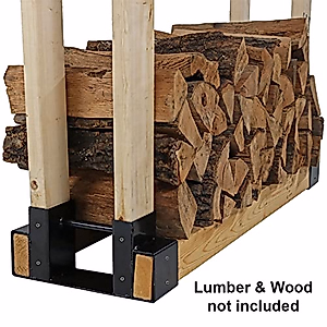 Sunnydaze Firewood Log Rack Bracket Kit - Adjustable to Any Length - Open-End Design - 1 Pair of Brackets