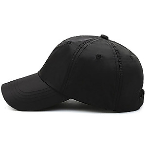 Black Waterproof Baseball Cap for Men Women Breathable UPF50+ Sport Outdoor Caps Quick Dry Adjustable Rain Hat