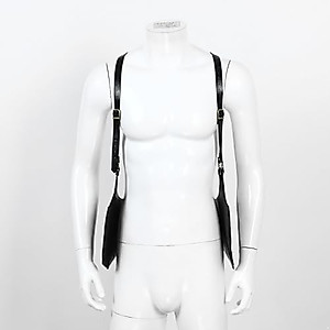 Alvivi PU Leather Under Arm Shoulder Holster Wallet Travel Bag Belt Anti-Theft Hidden Underarm Strap Wallet Pocket Outdoor Black A One Size