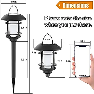 Dynaming 6 Pack Solar Flame Torch Lights Outdoor, Dual Use Flickering Purple Flame Garden Light, Hanging Lantern, Auto On/Off & Waterproof Halloween Lighting for Lawn Patio Yard Walkway Driveway