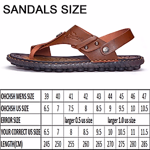 OHCHSH Flip Flops Mens Sandals Toe Ring Style Flat Sandals Shoes Microfiber Leather US 11 Coffee