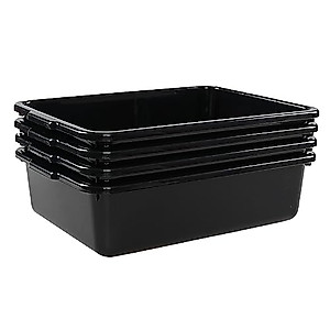 DynkoNA 8 Liter Plastic Bus Tub, Small Bus Box, 4-Pack