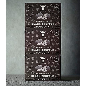 Regalis Microwavable Black Truffle Popcorn, Non-GMO Kernels, Real Black European Truffle, 3 Bags