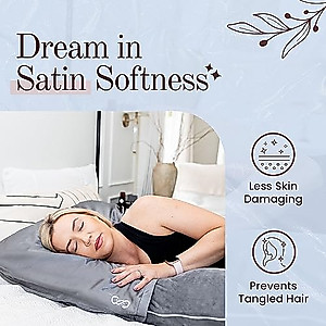 Beavion Satin Snuggle Pregnancy Pillow Cover, Satin Maternity Pillow Cover for Cooling Skin & Hair, Durable C and U Pillow Cover, Baby Blue Accent Color