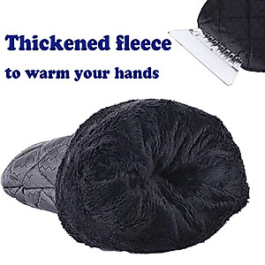 ZARSIO Ice Scraper with Glove Waterproof Car Scraper Mitt Thick Warm Snow Remover Glove Car Window Frost Removal Brush Tool for Car Windshield