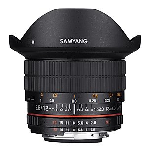 Samyang 12mm F2.8 Ultra Wide Fisheye Lens for Nikon DSLR Cameras - Full Frame Compatible