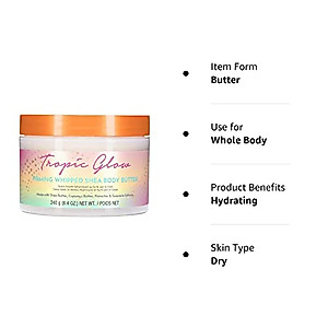 TREE HUT Tropic Glow Firming Whipped Body Butter 8.4 Oz! Infused With Shea Butter And Guarana Extract! Moisturizer That Leaves Skin Feeling Soft & Smooth! (Tropic Glow Lotion)