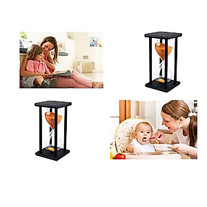 Sandglass 30 Minutes Timer Hourglass for Ornament Decoration Restaurant Living Room Home Closet Office Desk Bedroom Party Festival Christmas Wooden Frame Sand Timer Clock Orange
